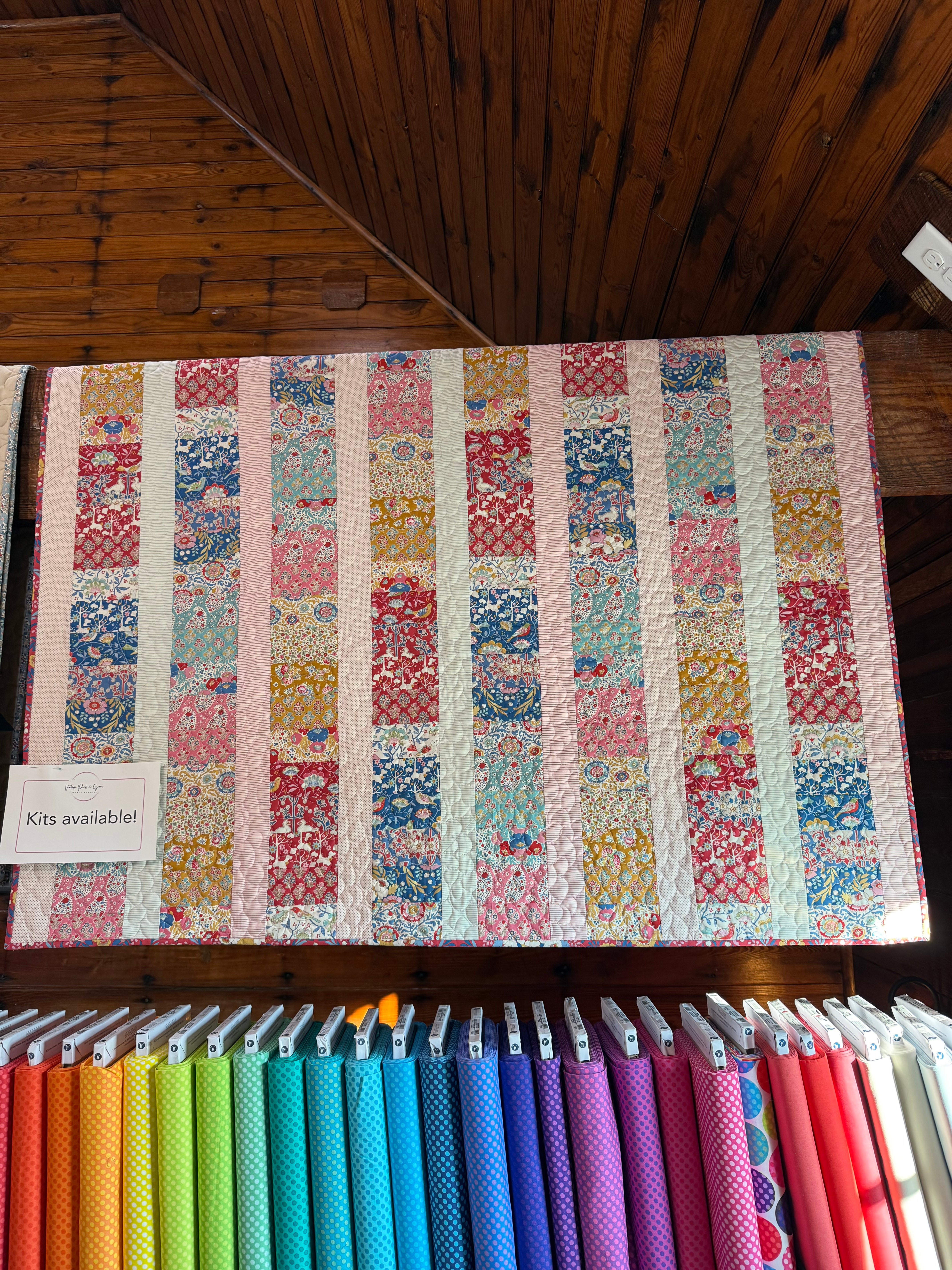 Cozy Stipe Quilt Kit - Jubilee TILDA | VINTAGE PINK & GREEN